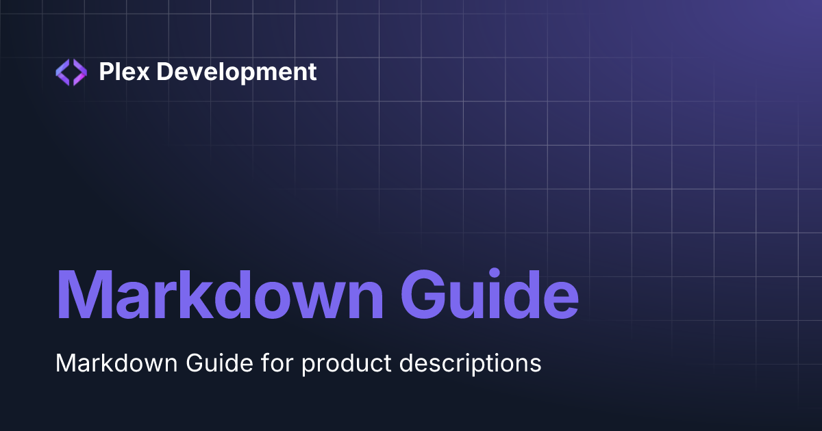 Markdown Guide | Plex Development
