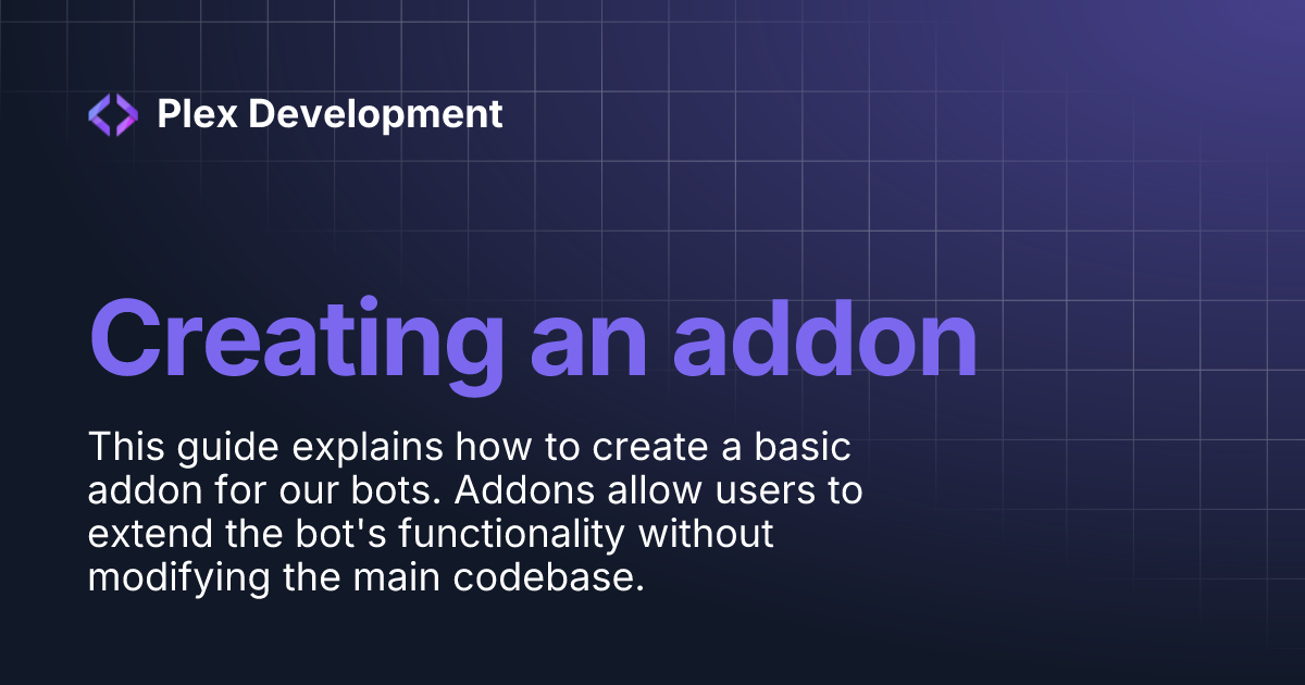 Creating an addon | Plex Development