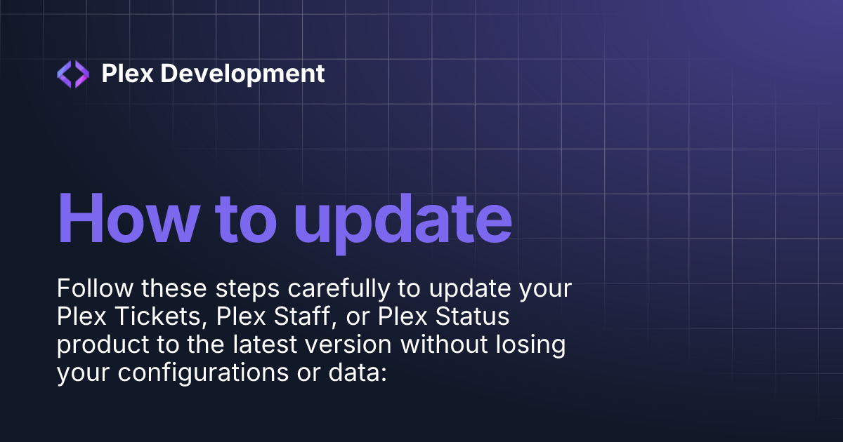 How to update | Plex Development