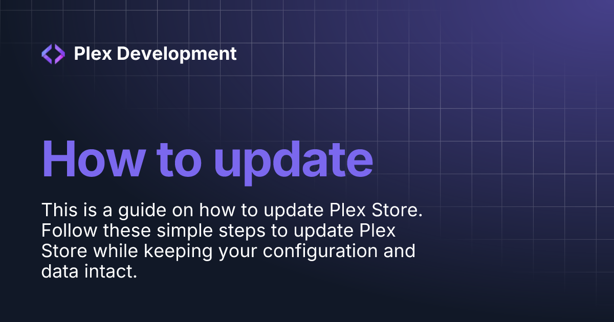 How to update | Plex Development